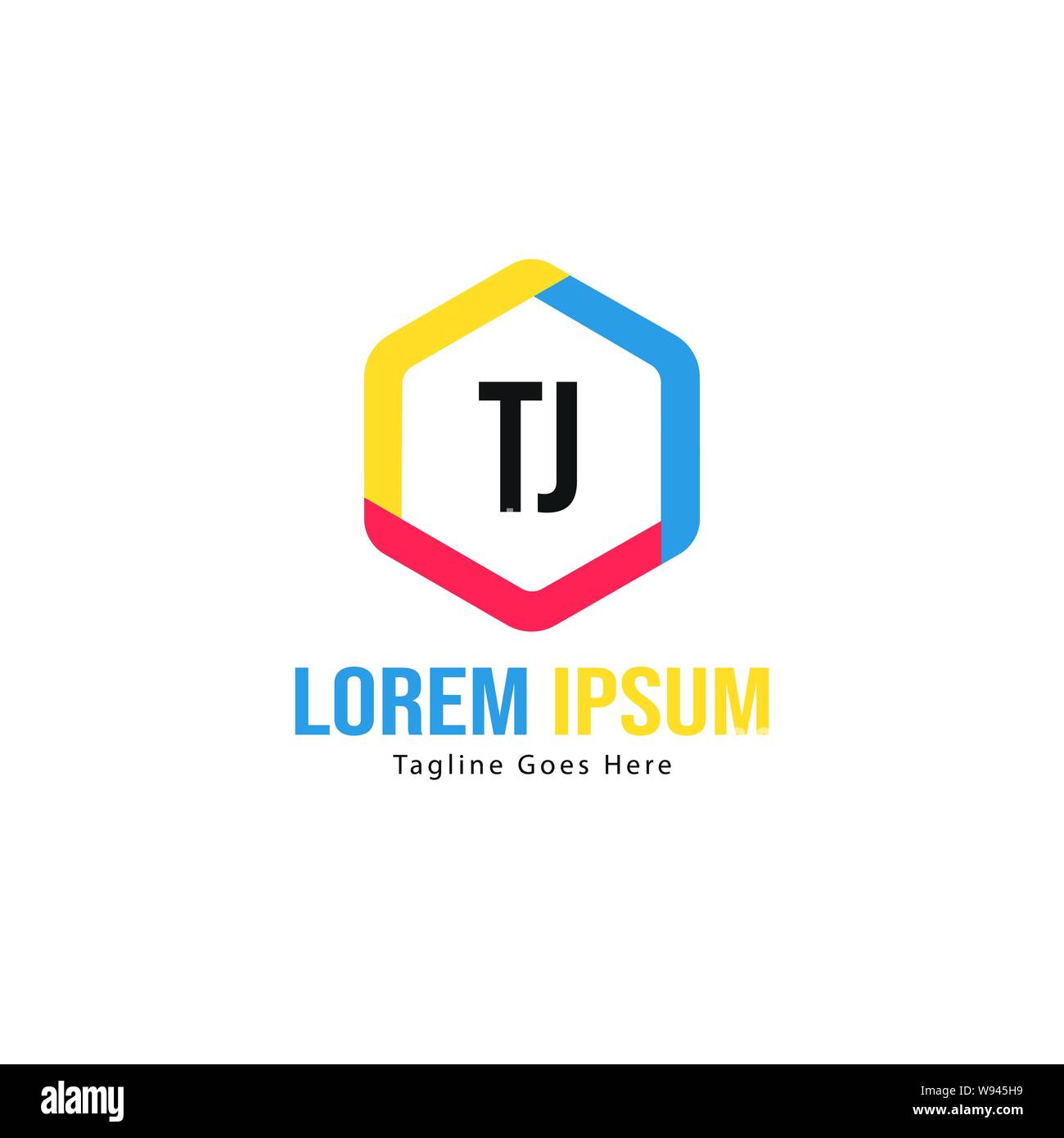 Initial TJ logo template with modern frame. Minimalist TJ letter logo ...