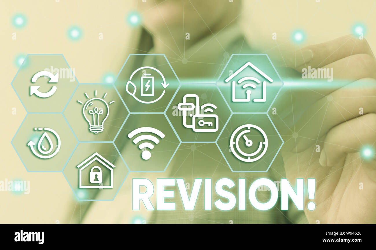 Conceptual hand writing showing Revision. Concept meaning action of ...