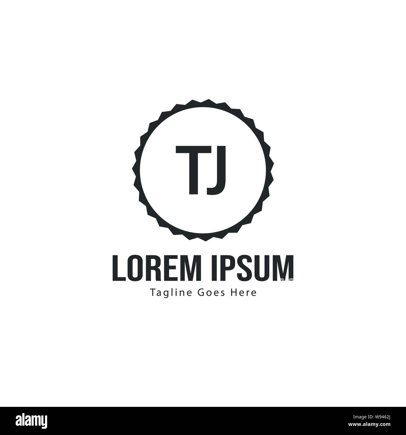Initial TJ logo template with modern frame. Minimalist TJ letter logo ...