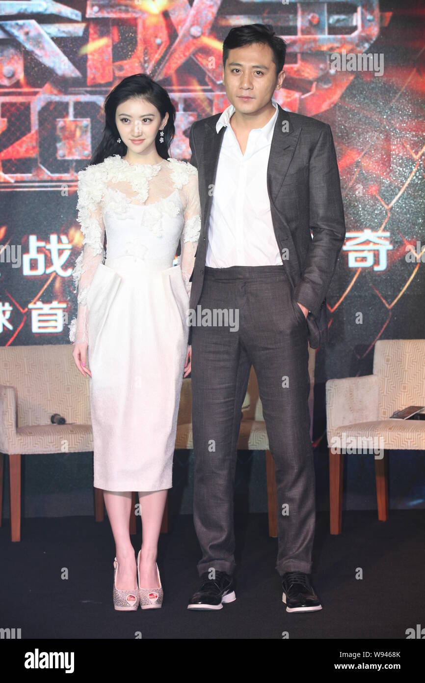Chinese actress Jing Tian, left, poses with Chinese actor Liu Ye, right ...