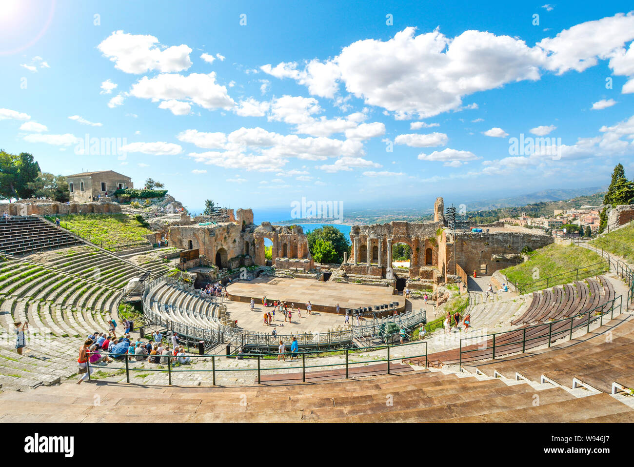 Taormina greek theatre old view hi-res stock photography and images - Alamy