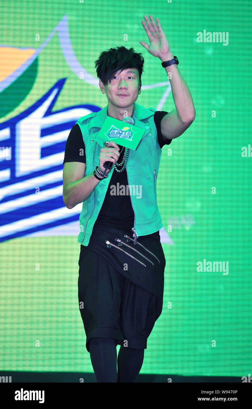 Singaporean singer JJ Lin greets fans during a fan meeting in Nanning ...