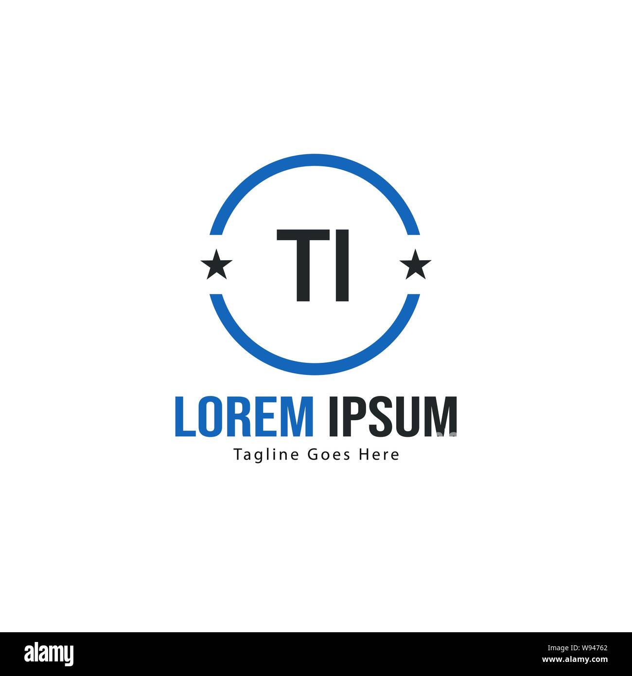 Initial TI logo template with modern frame. Minimalist TI letter logo ...