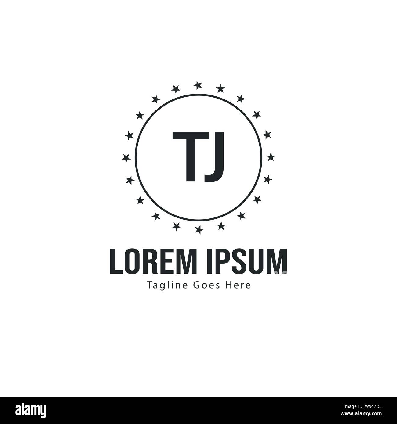 Initial TJ logo template with modern frame. Minimalist TJ letter logo ...
