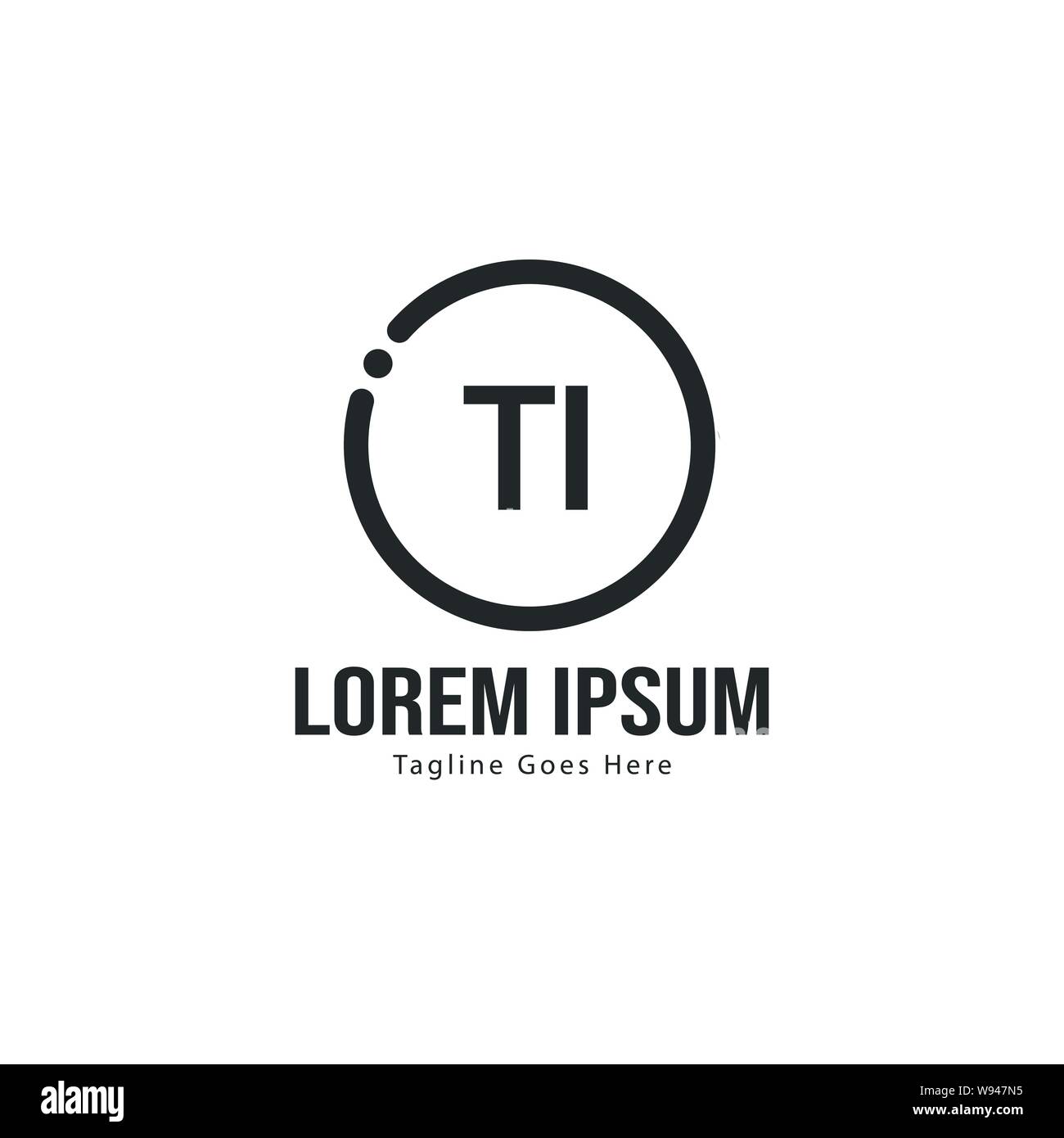 Initial TI logo template with modern frame. Minimalist TI letter logo ...