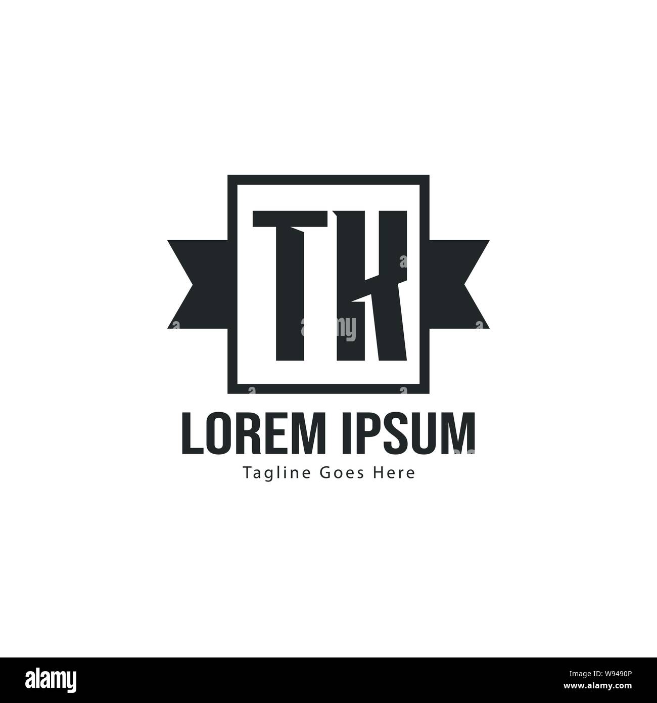 Initial TK logo template with modern frame. Minimalist TK letter logo ...
