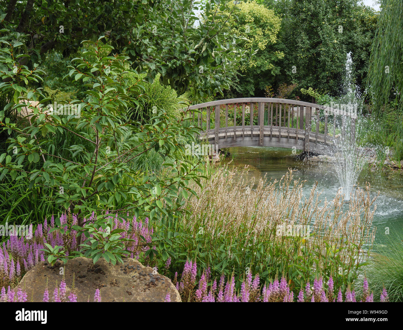 small lake with Bridge in germany Stock Photo - Alamy
