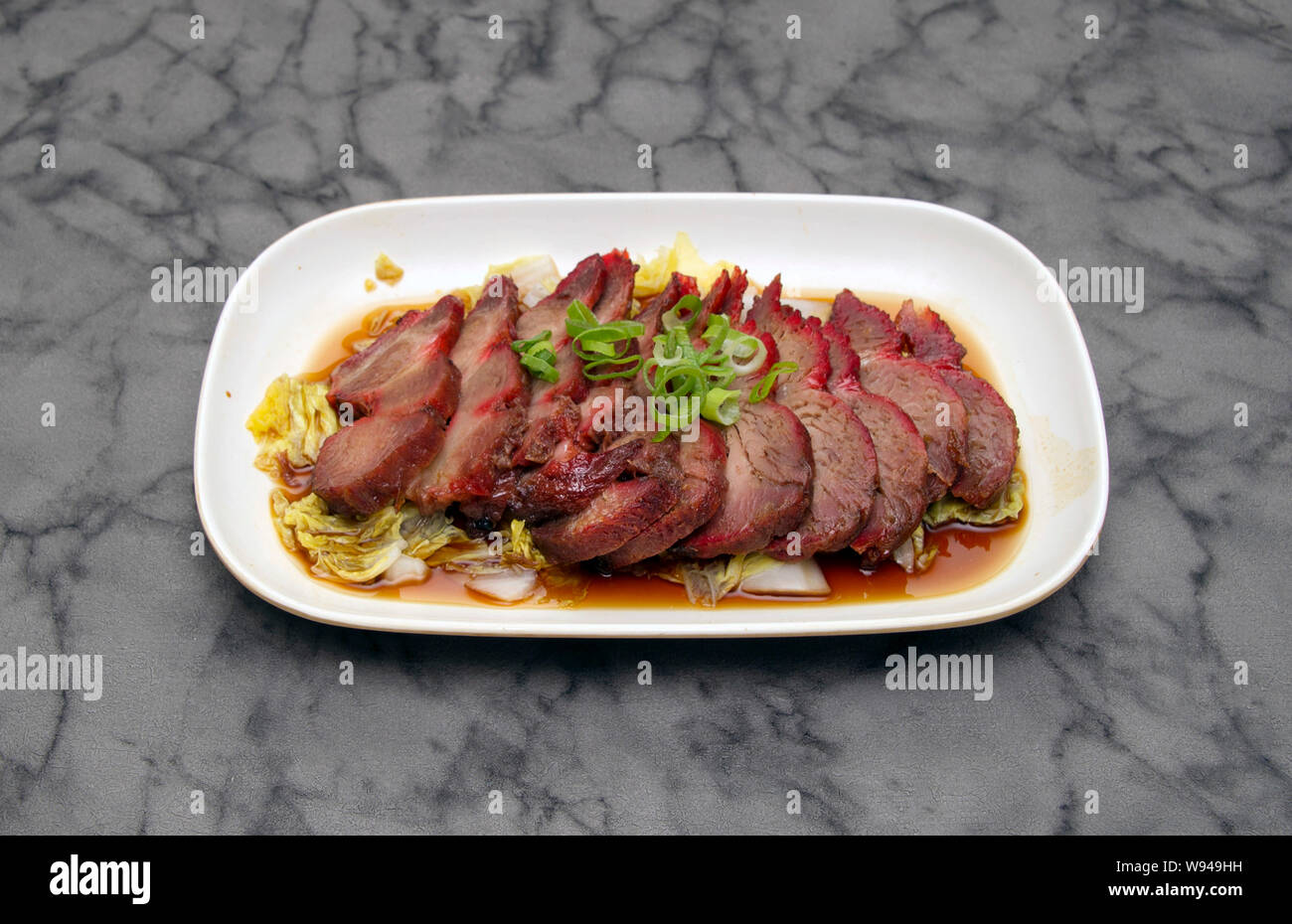 Chinese food. Barbecue pork with special soya sauce Stock Photo - Alamy Chinese food. Barbecue pork with special soya sauce Stock Photo - Alamy