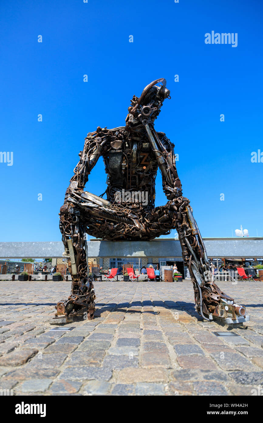 Copenhagen, Denmark - July 11 2019: Machinery sculpture "Zinkglobal ...