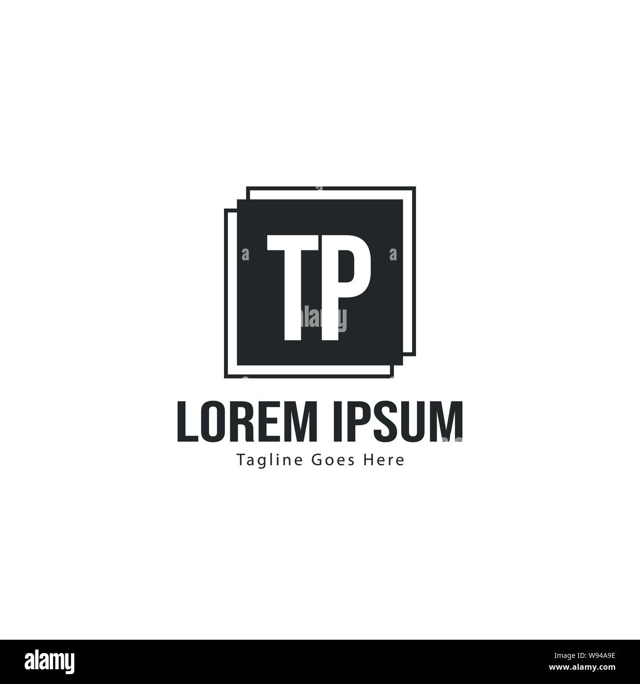 Initial TP logo template with modern frame. Minimalist TP letter logo ...