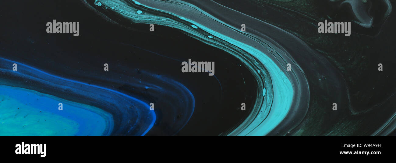 abstract marbleized effect background. Blue, mint and black creative ...