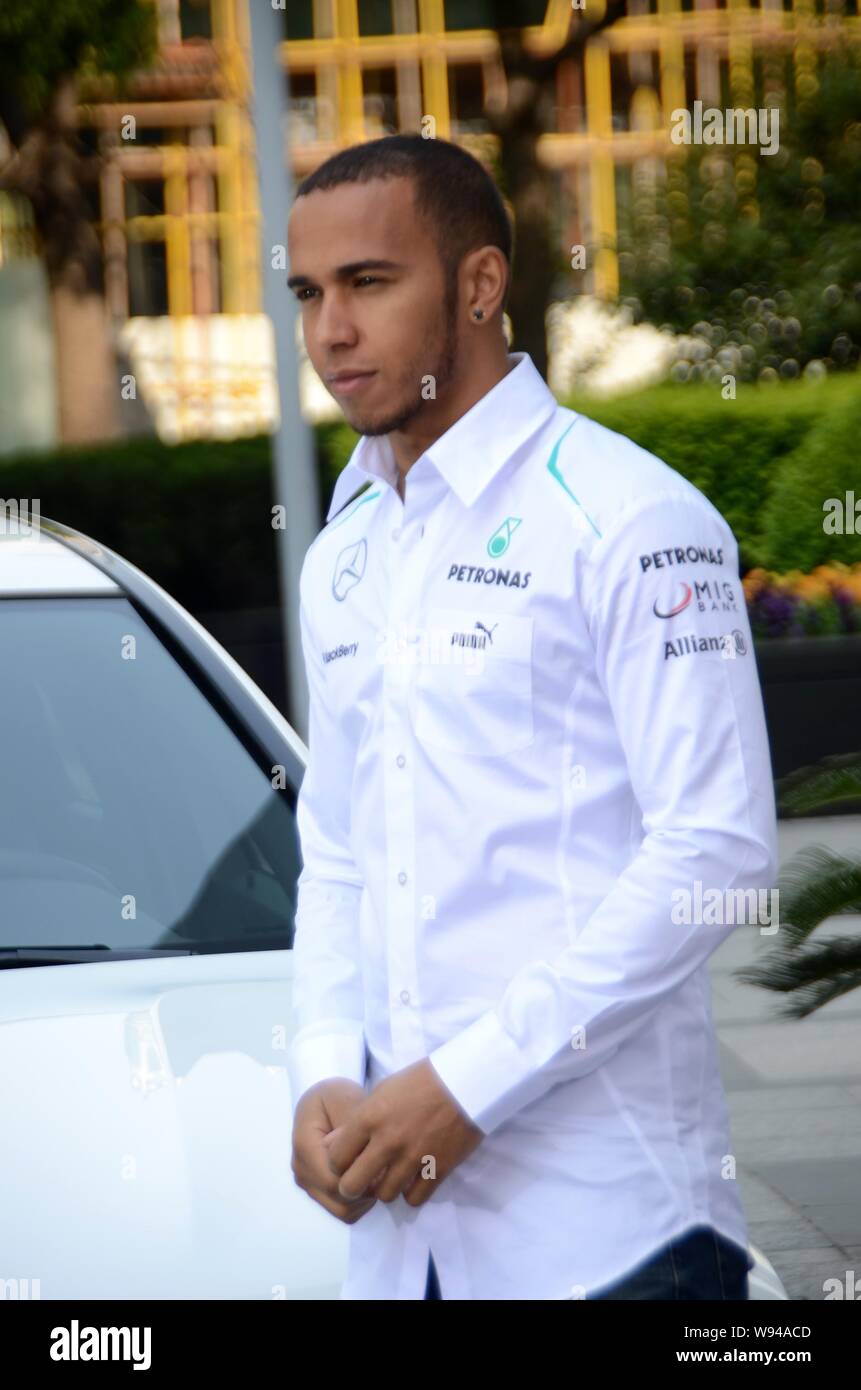 British F1 racer Lewis Hamilton of Petronas Mercedes GP Racing poses ...