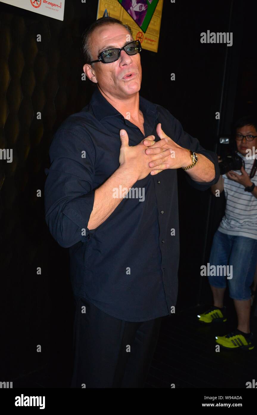Hollywood action star Jean-Claude Van Damme poses during a press ...