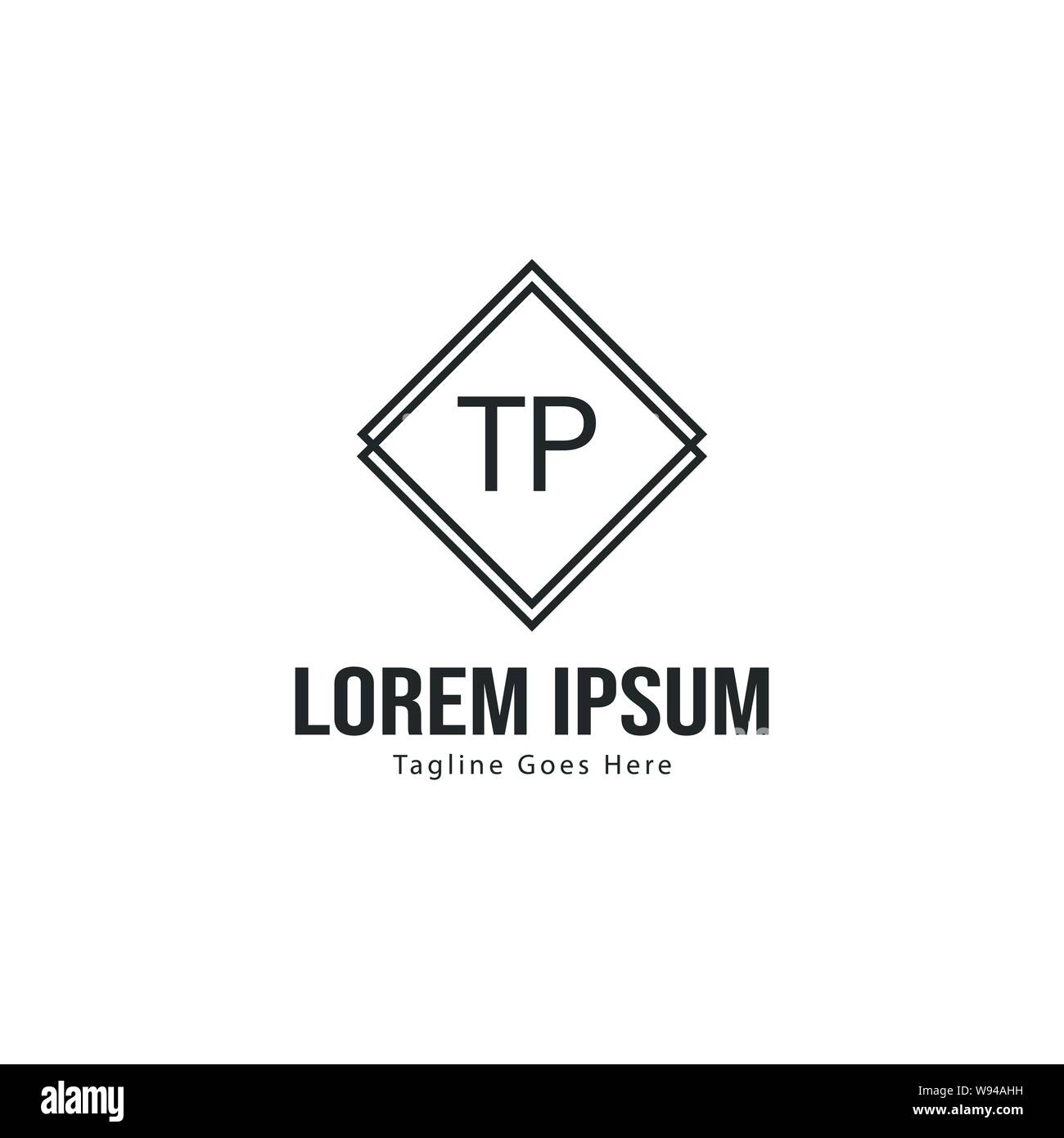 Initial TP logo template with modern frame. Minimalist TP letter logo ...
