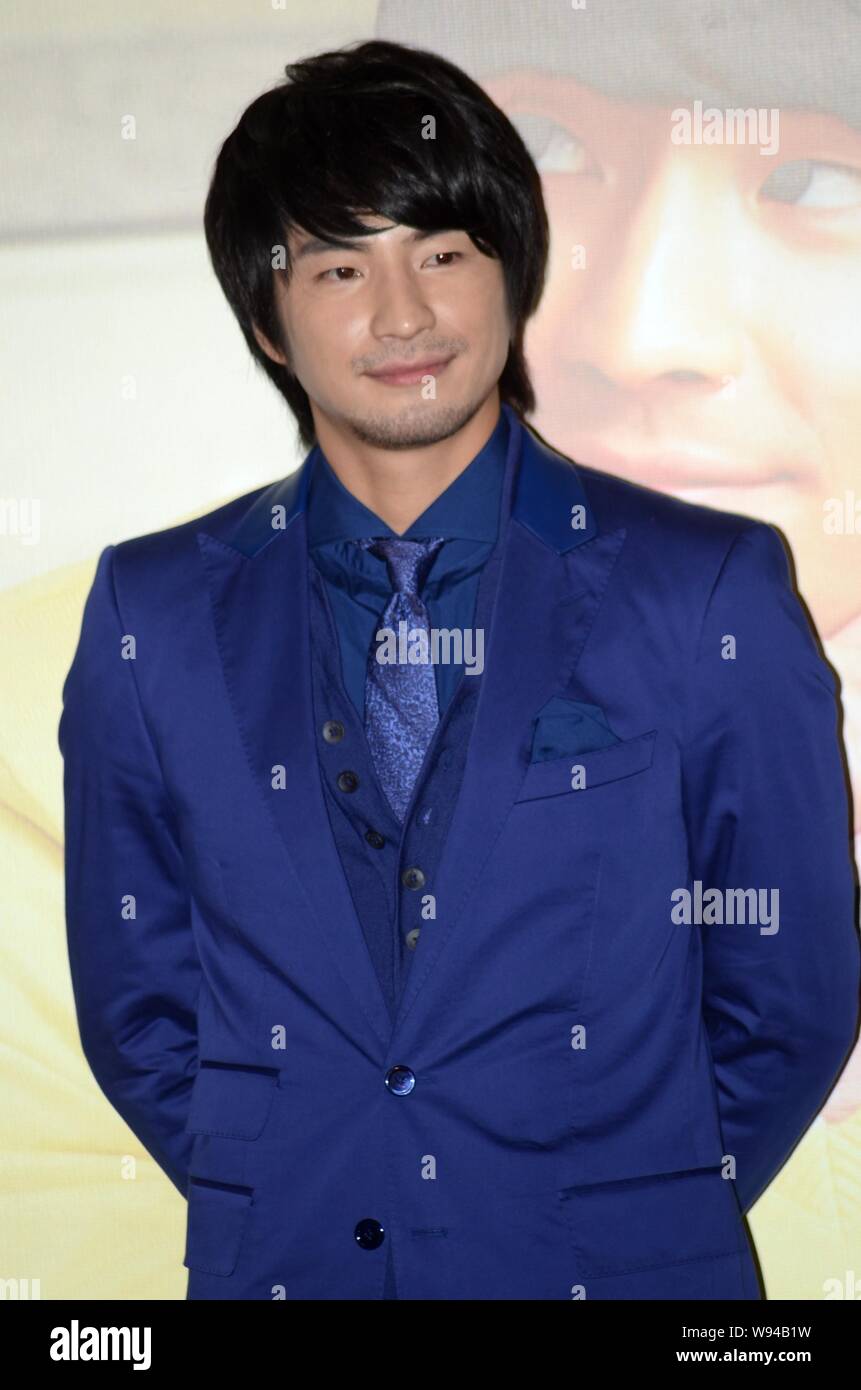 Japanese actor Yusuke Fukuchi poses during a press conference for his ...