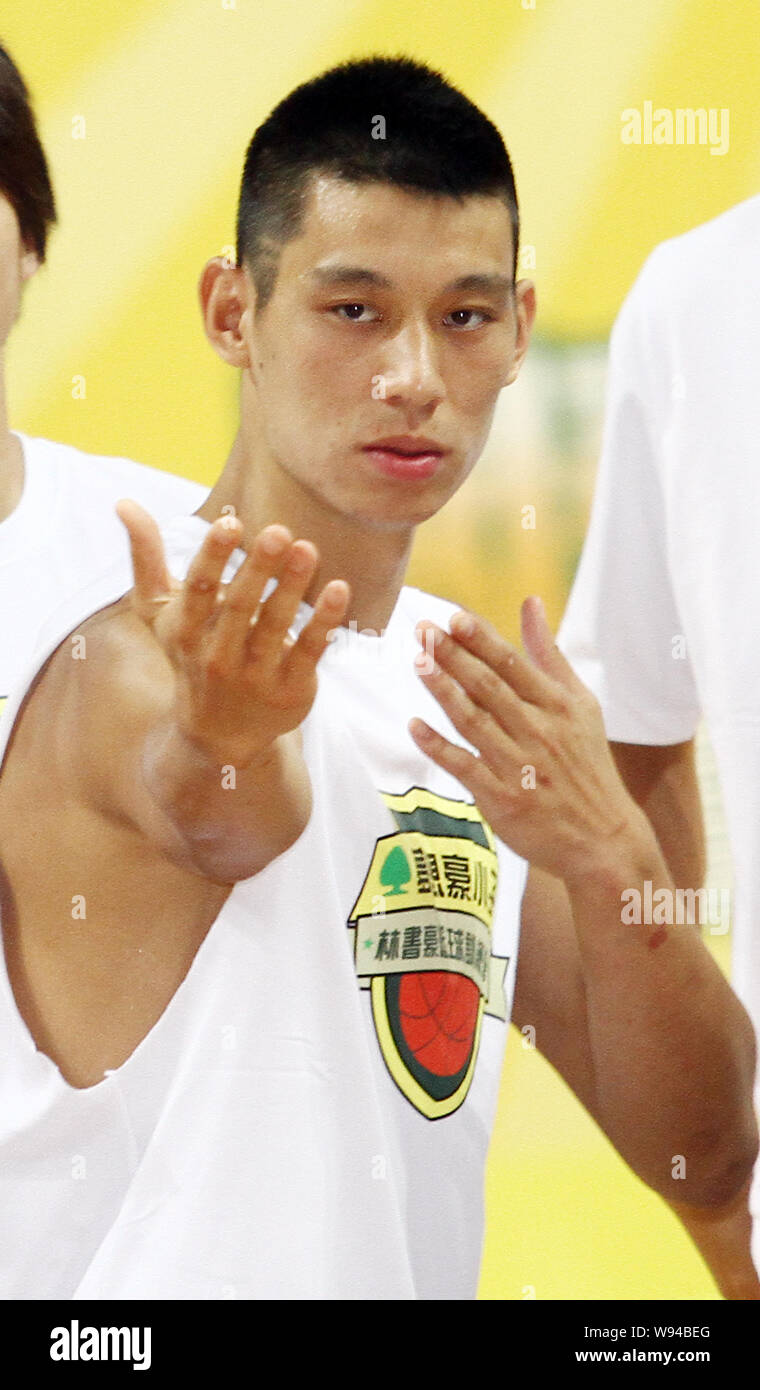 NBA star Jeremy Lin of the Houston Rockets basketball team poses during ...