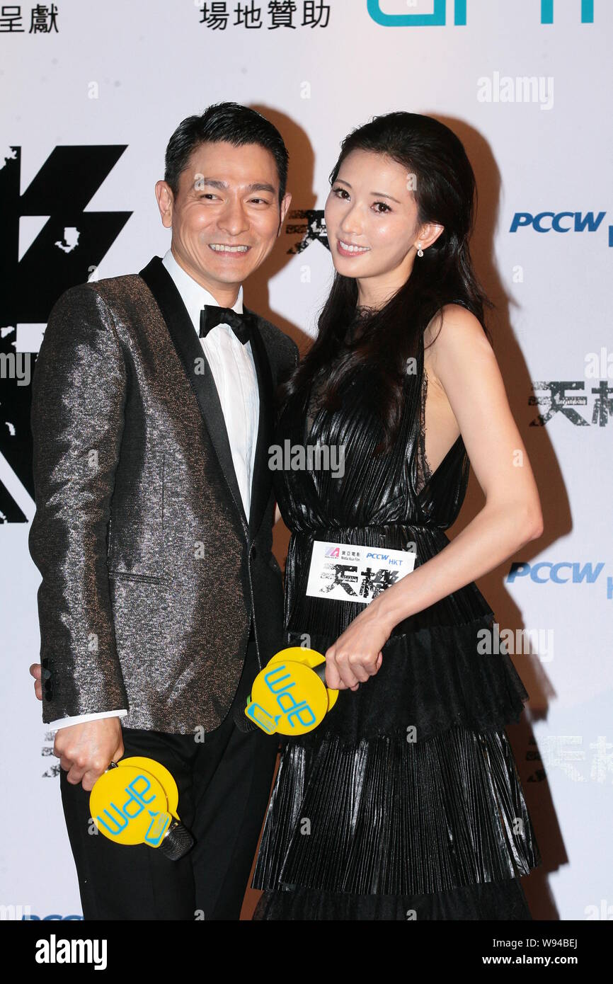Hong Kong actor Andy Lau, left, Taiwanese model and actress Lin Chi ...