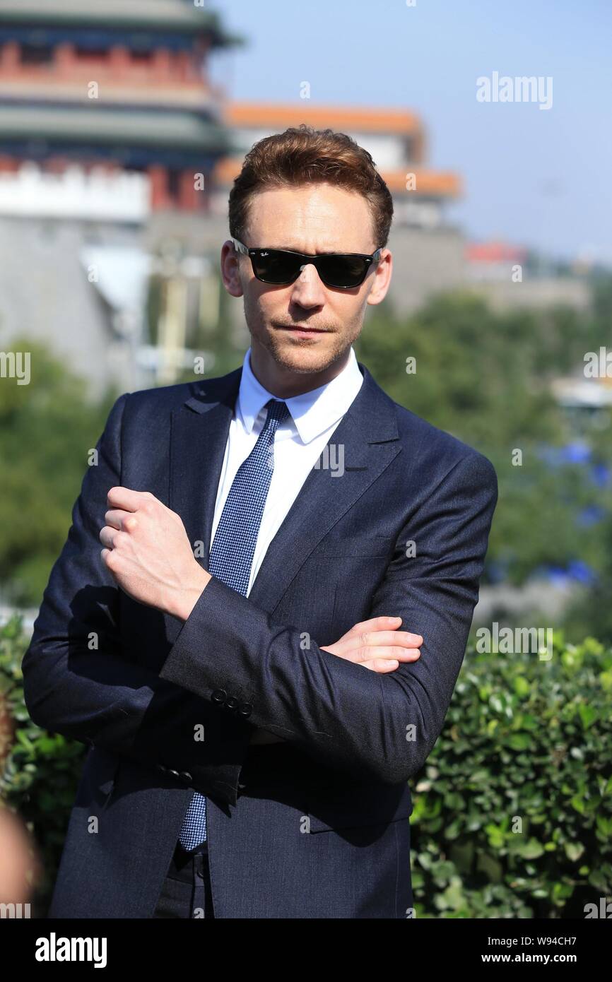 English actor Tom Hiddleston poses during a photocall to promote his ...