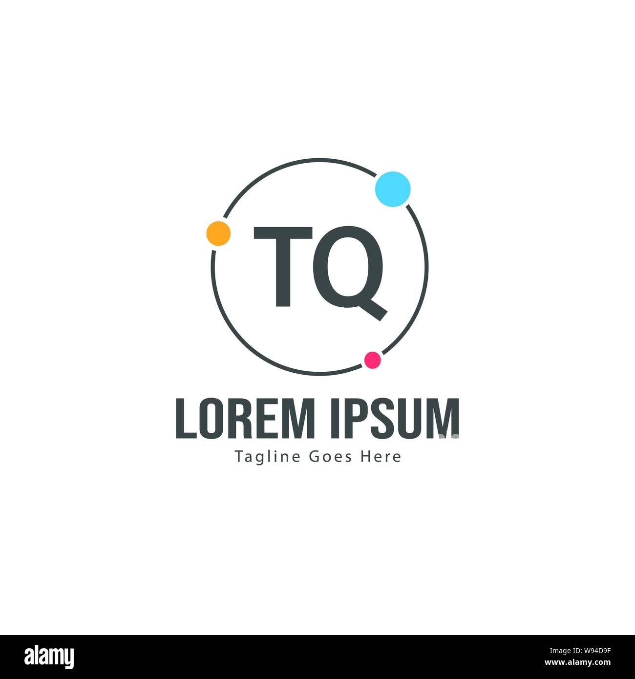 Initial TQ logo template with modern frame. Minimalist TQ letter logo ...