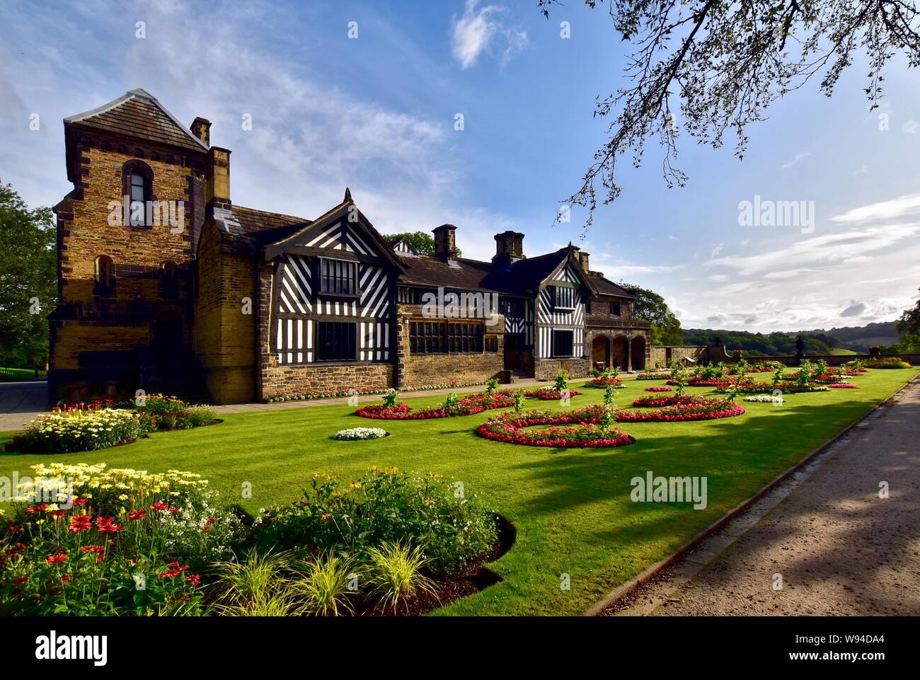 Shibden Hall and the formal gardens Stock Photo - Alamy