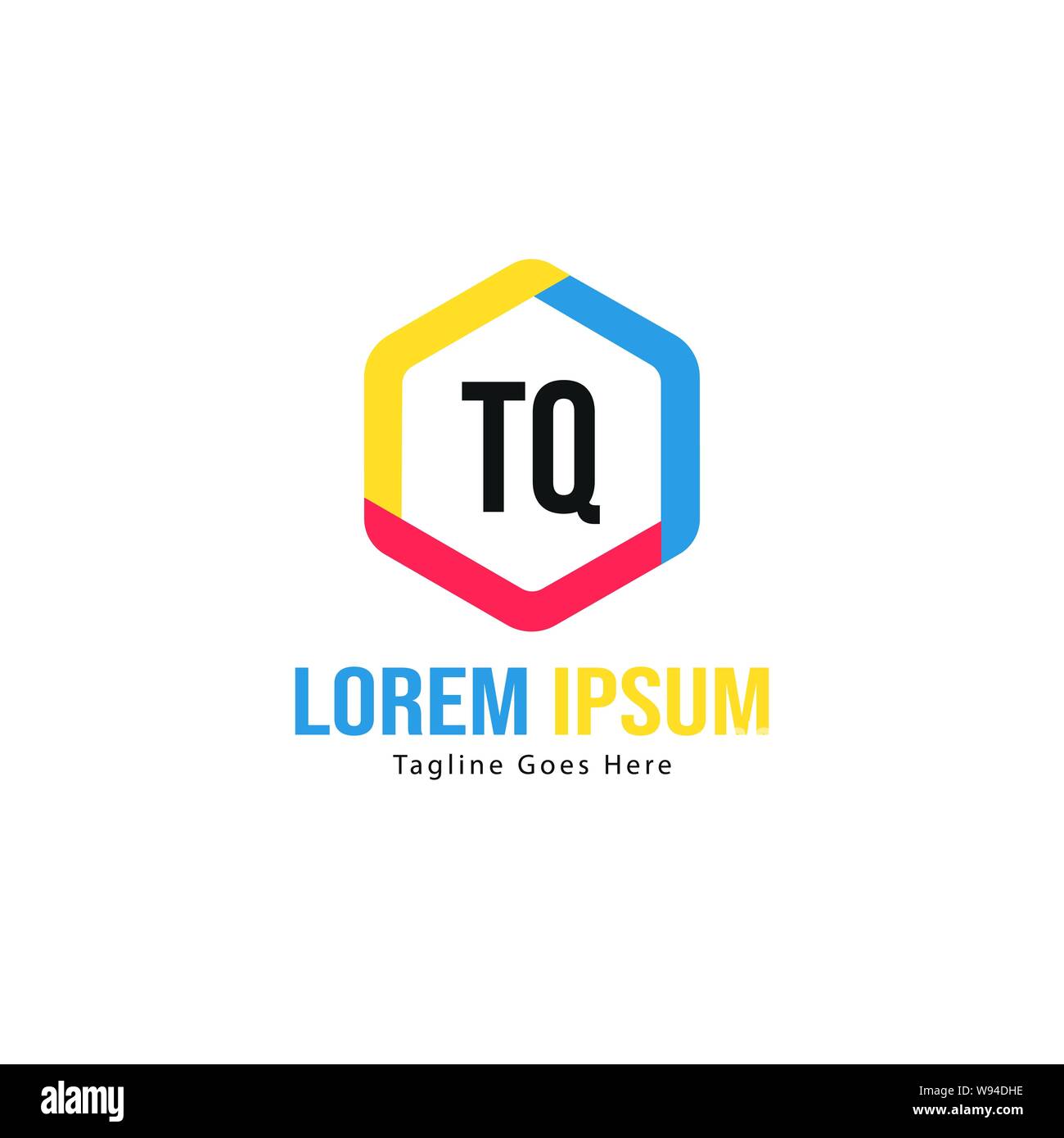 Initial TQ logo template with modern frame. Minimalist TQ letter logo ...