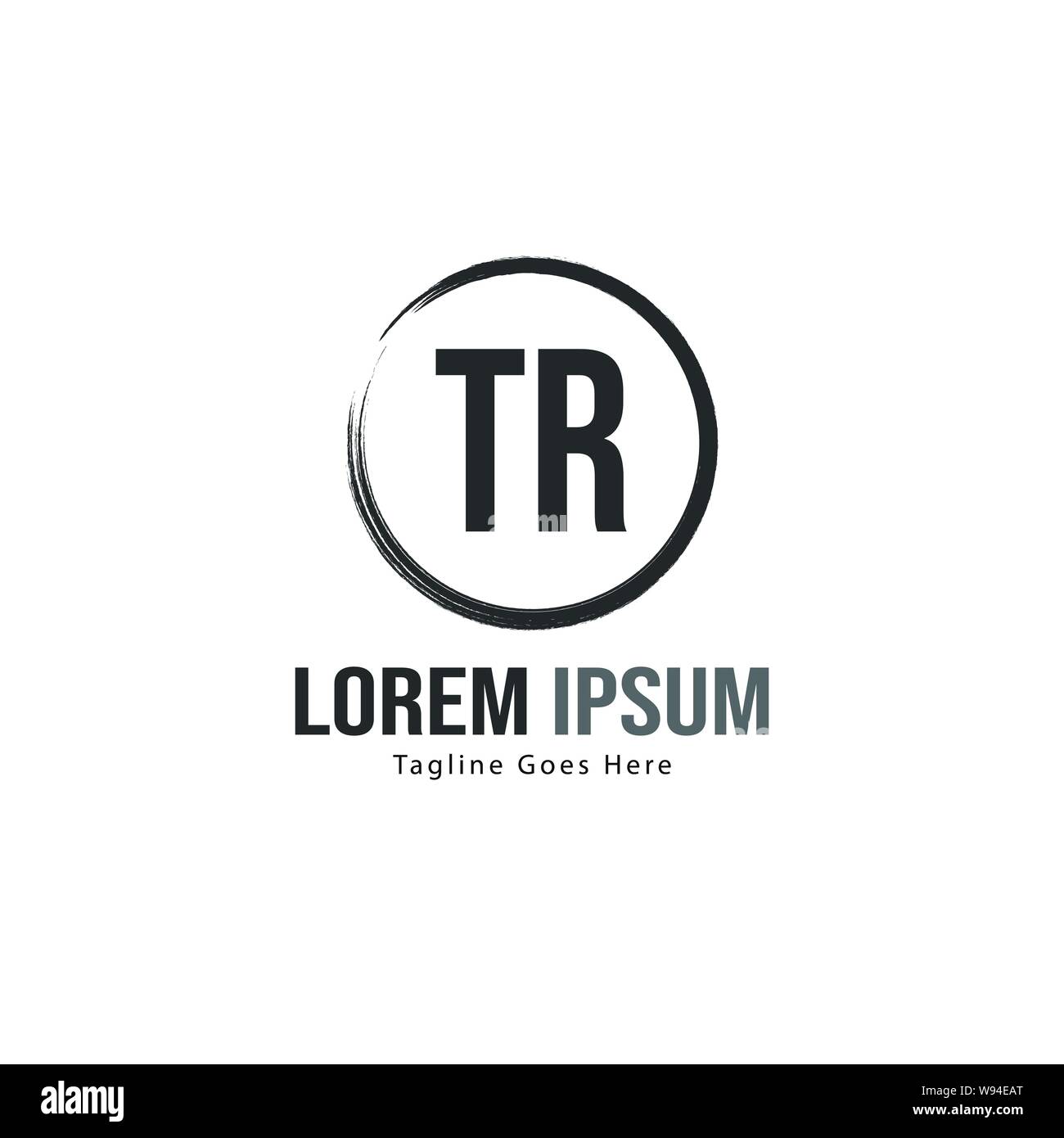 Initial TR logo template with modern frame. Minimalist TR letter logo ...