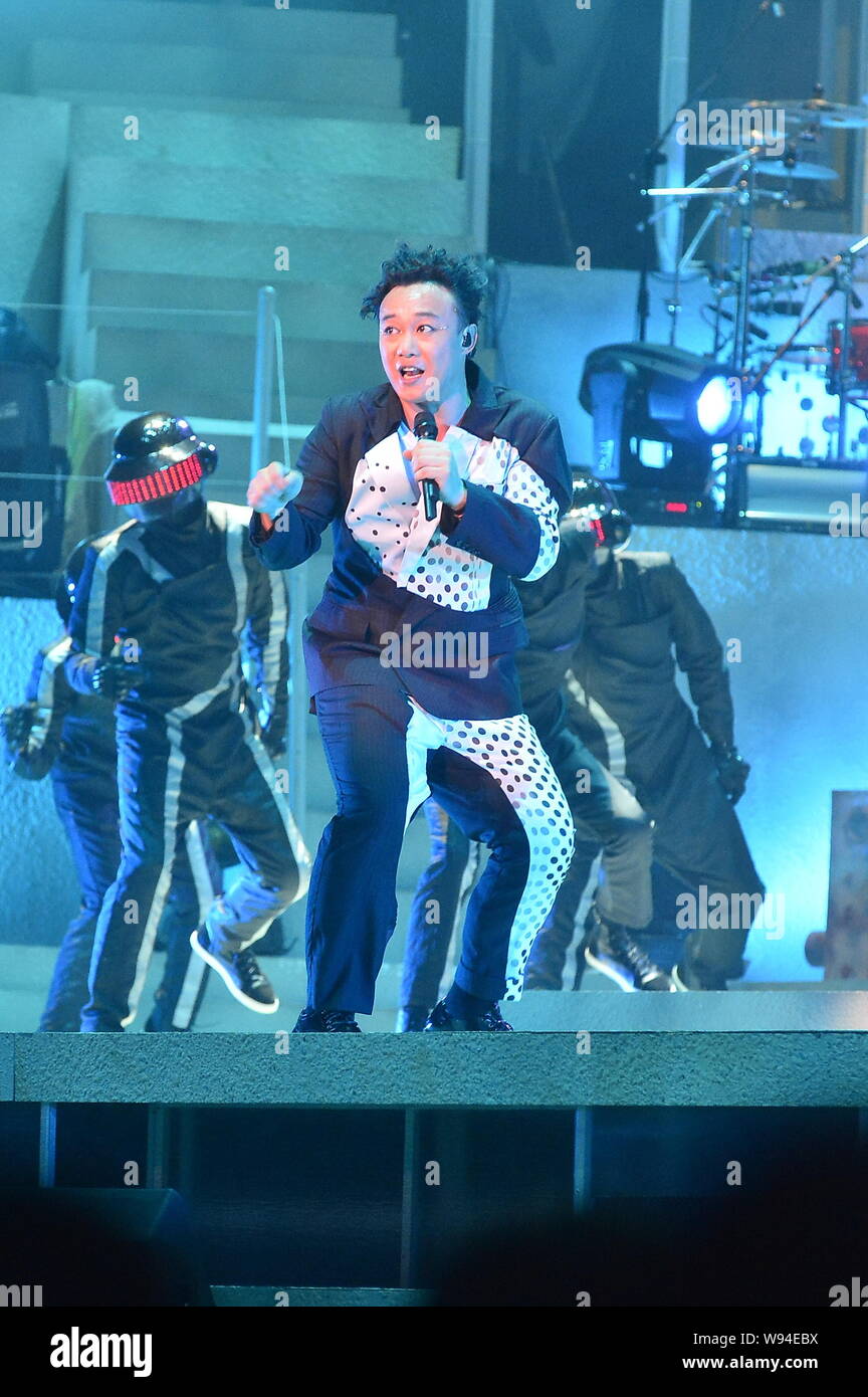 Hong Kong singer Eason Chan performs during his LIFE Concert at the HK ...