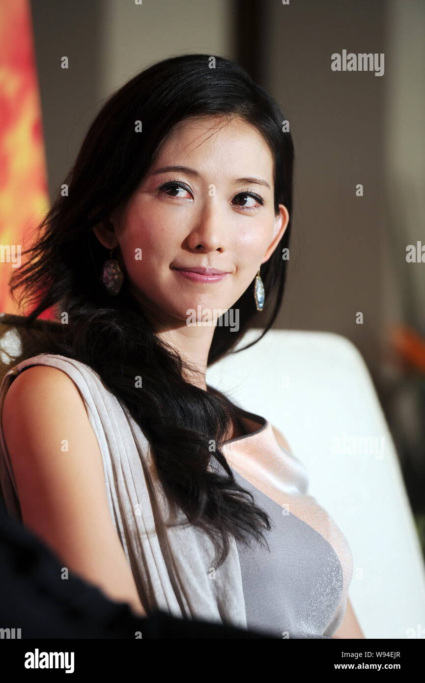 Taiwanese model and actress Lin Chi-ling smiles at a press conference ...