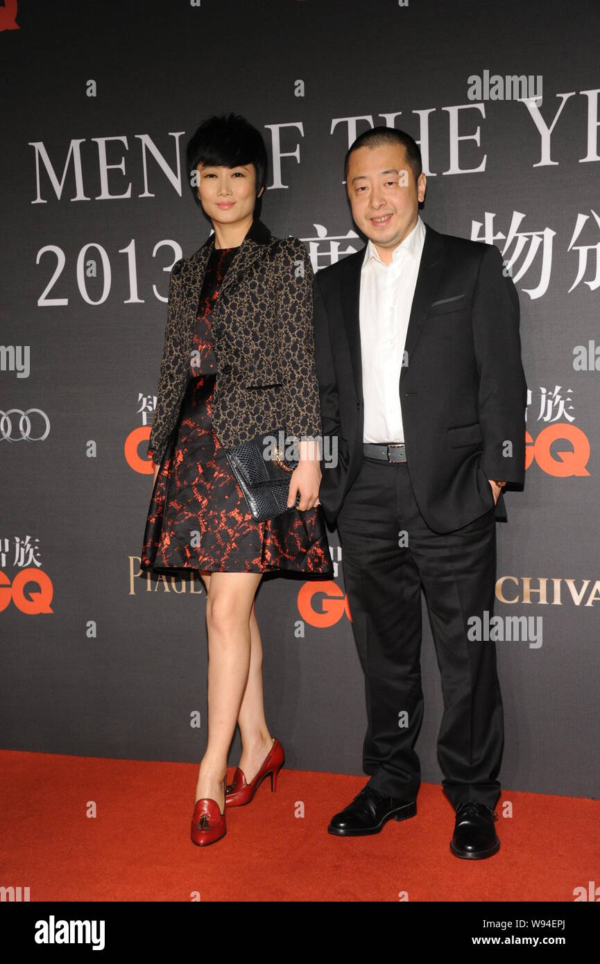 Chinese director Jia Zhangke, right, poses with his actress wife Zhao ...