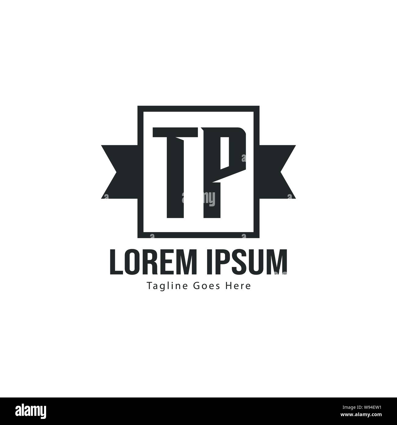 Initial TP logo template with modern frame. Minimalist TP letter logo ...