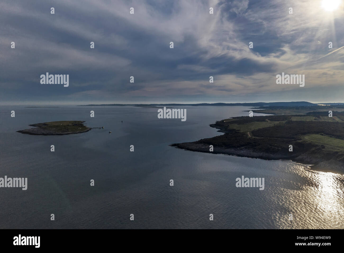 An aerial shot of Levan island in Liznjan, Istria, Croatia Stock Photo ...
