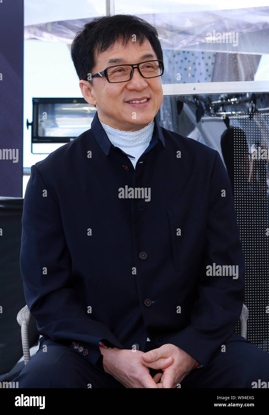 Hong Kong actor Jackie Chan poses during a press conference of the ...
