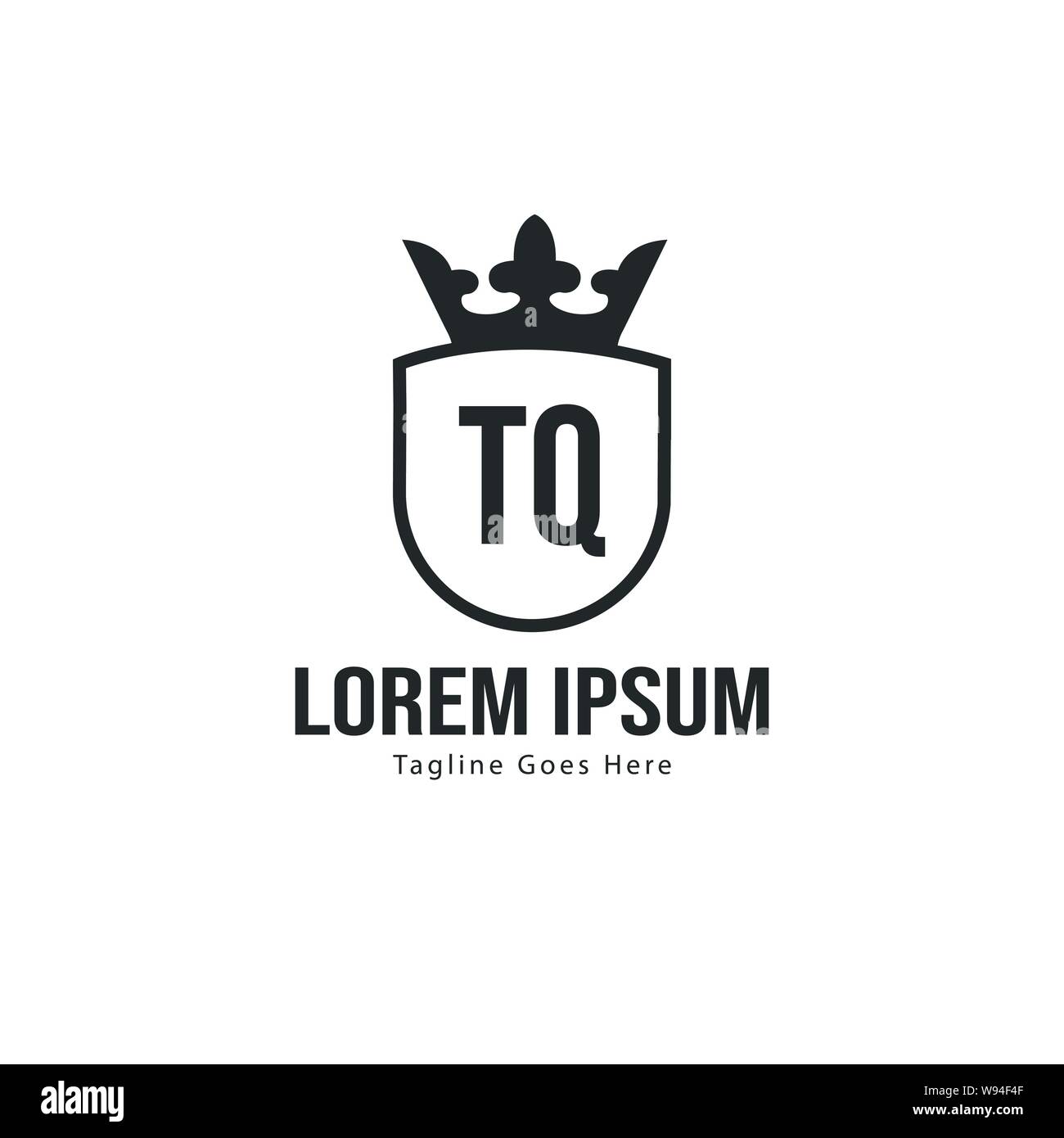 Initial TQ logo template with modern frame. Minimalist TQ letter logo ...