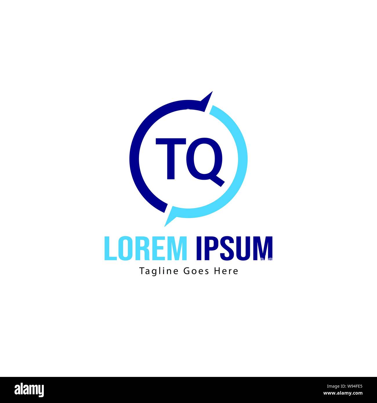 Initial TQ logo template with modern frame. Minimalist TQ letter logo vector illustration design ...
