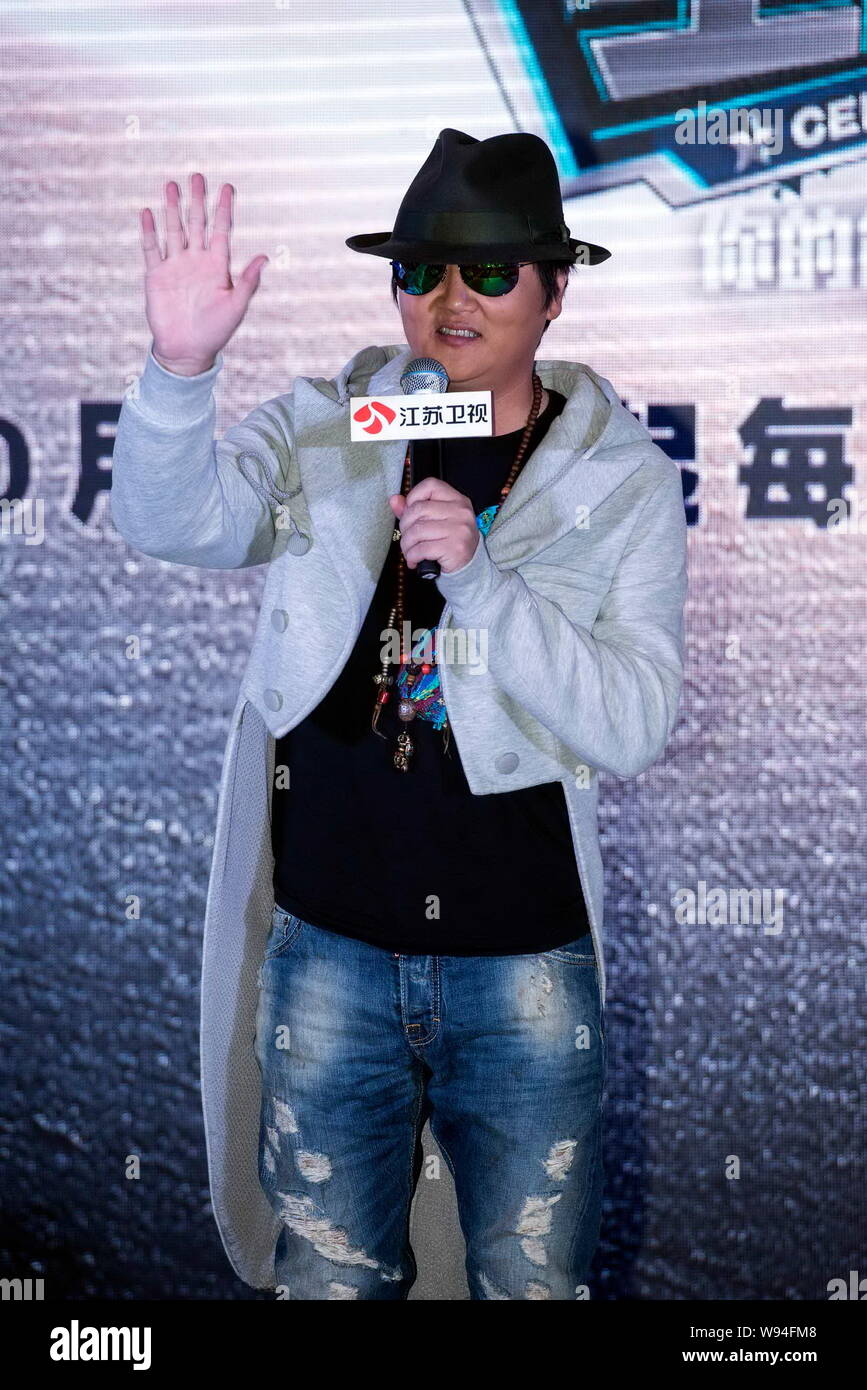 Chinese singer Sun Nan waves during a launch ceremony for Chinese ...