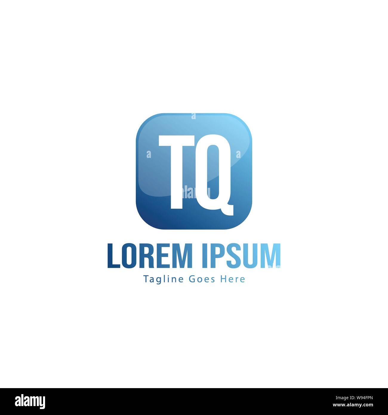 Initial TQ logo template with modern frame. Minimalist TQ letter logo ...