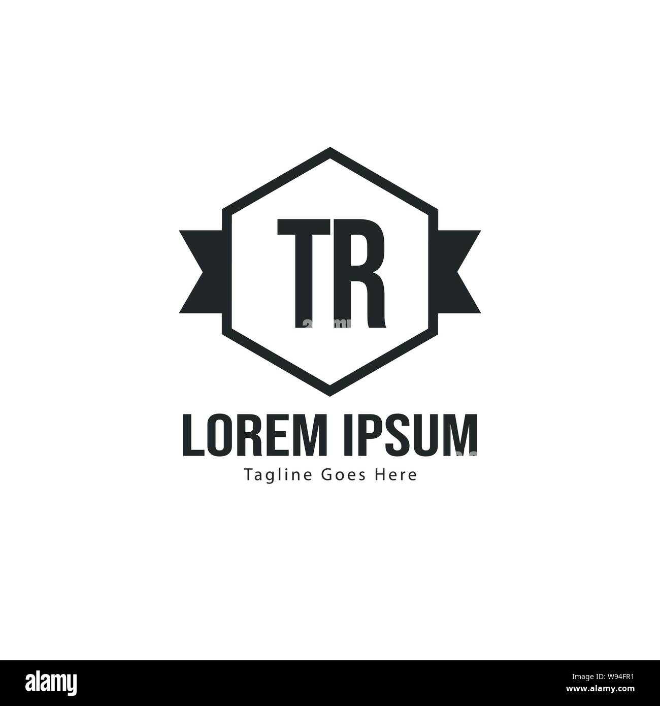 Initial TR logo template with modern frame. Minimalist TR letter logo ...