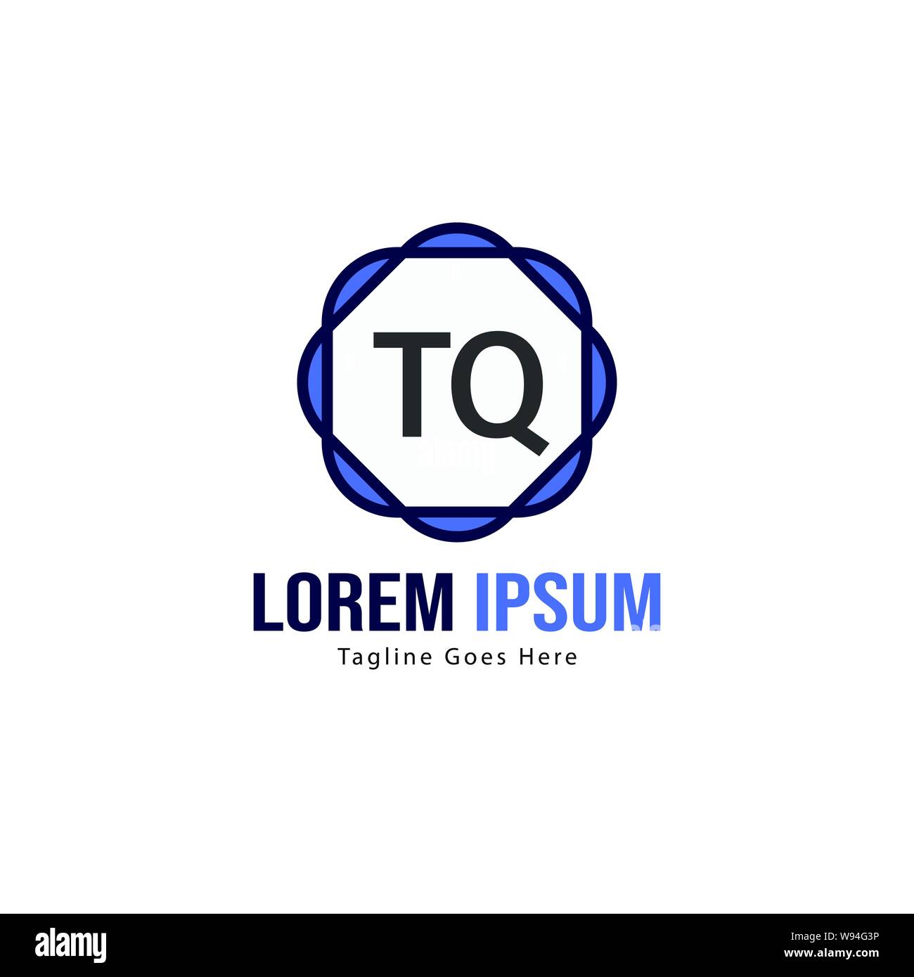 Initial TQ logo template with modern frame. Minimalist TQ letter logo vector illustration design ...