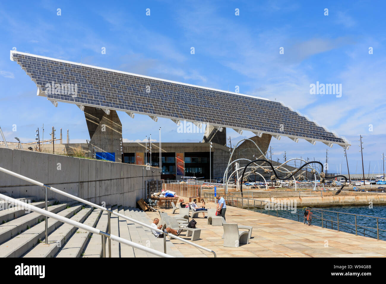 Giant solar panel power cell installation in the Forum area of the ...