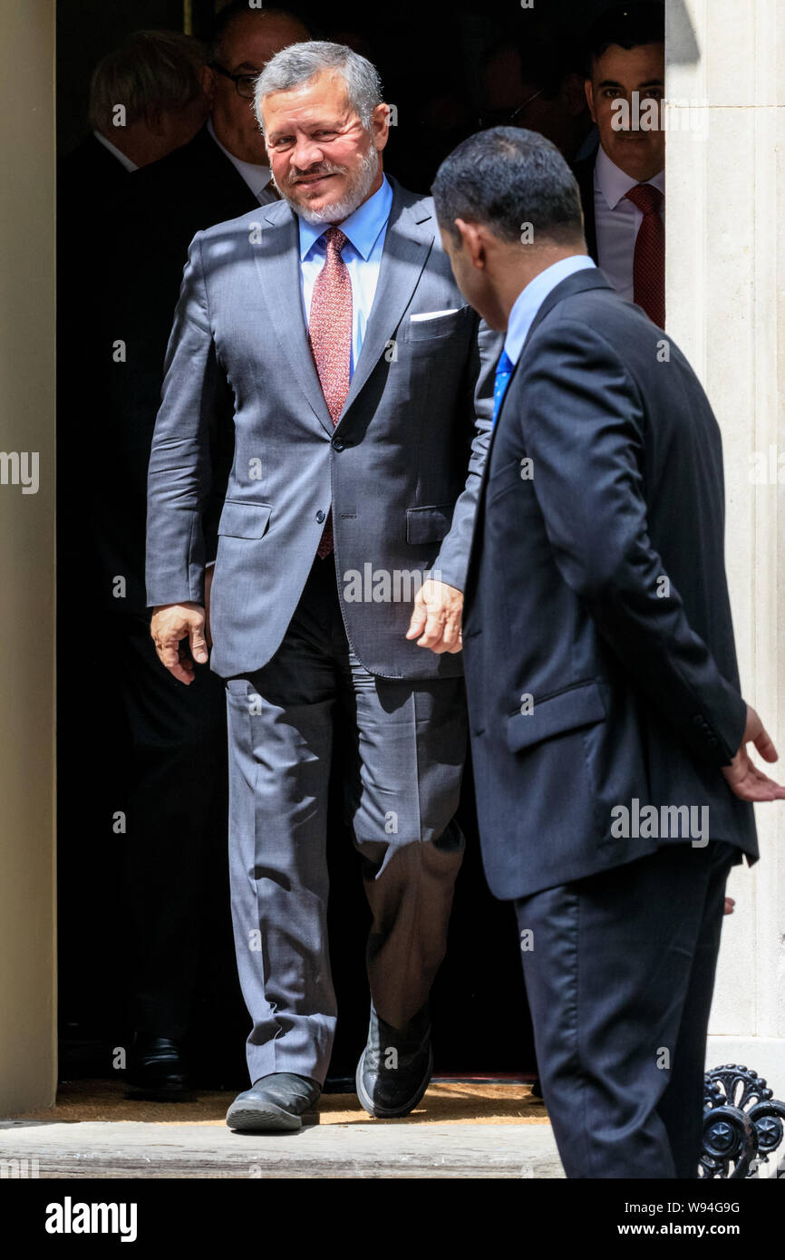 King Abdullah II of Jordan exits No 10 Downing Street in London after a ...