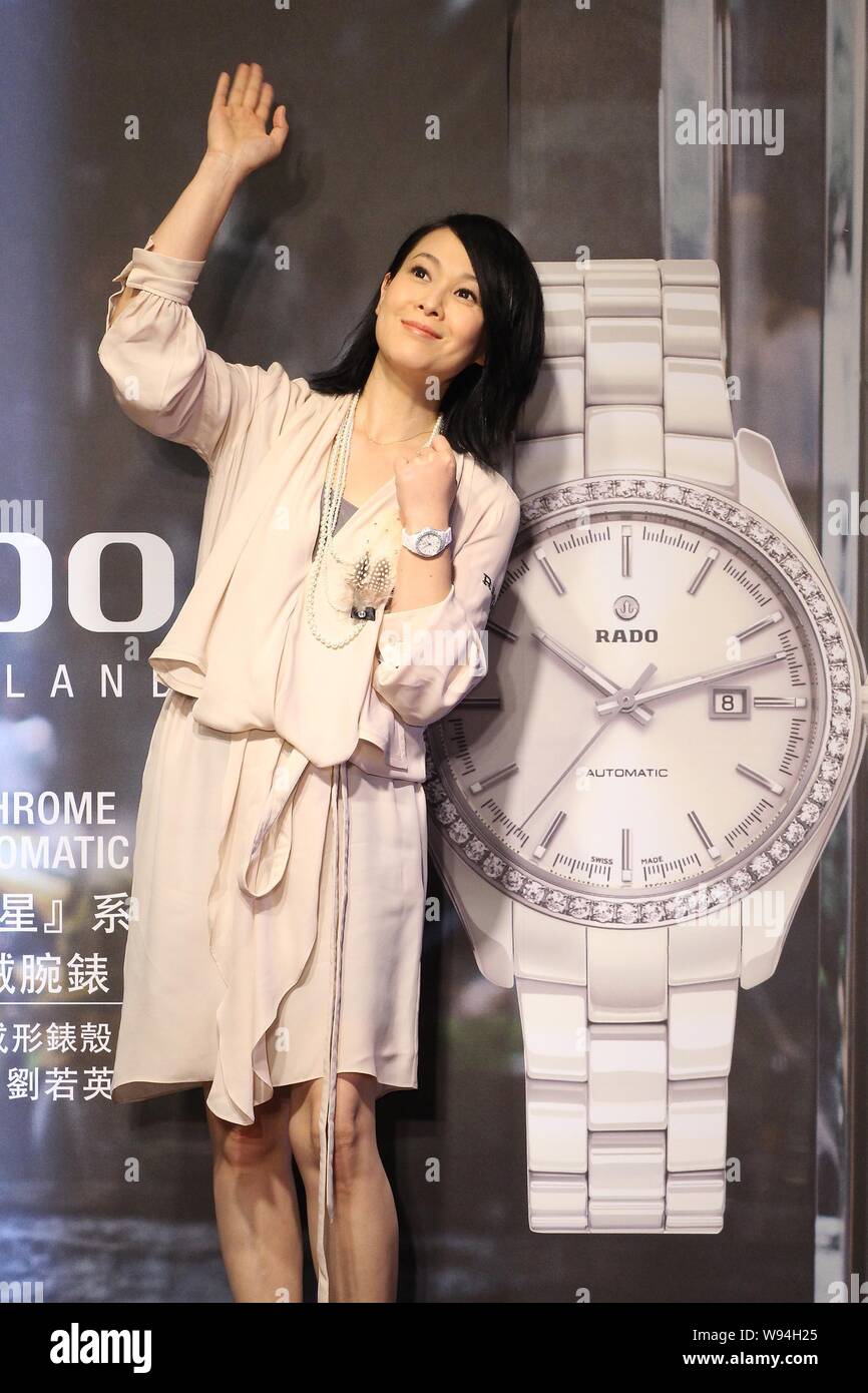 Taiwanese singer and actress Rene Liu waves during the opening ceremony ...
