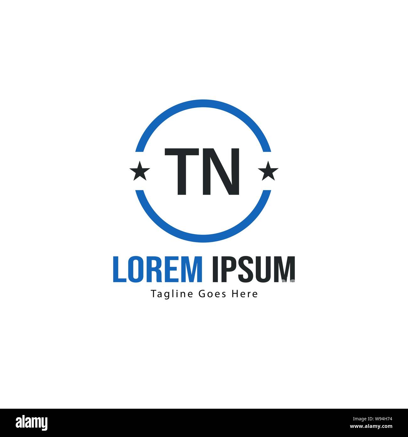 Initial TN logo template with modern frame. Minimalist TN letter logo ...
