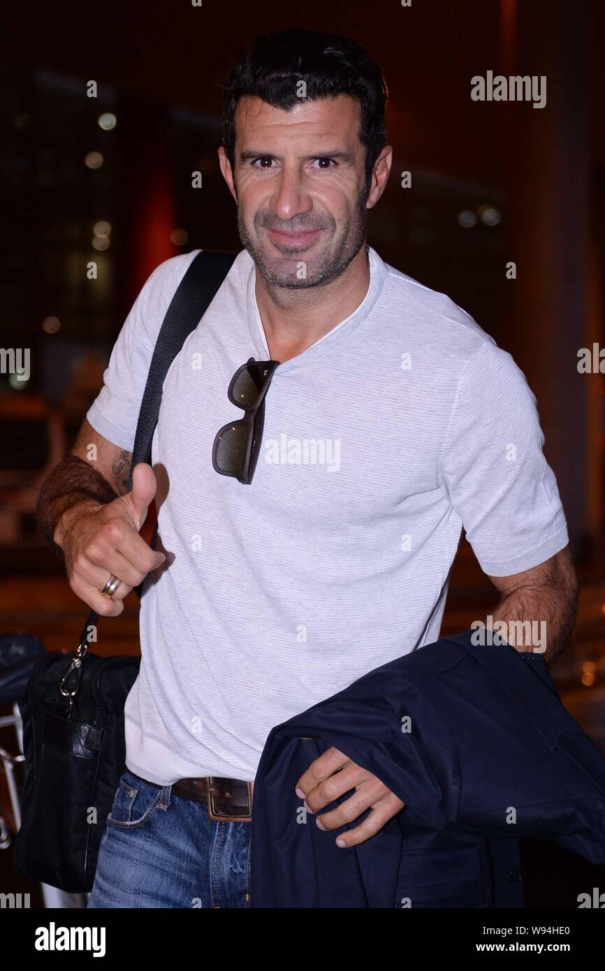 Portuguese football star Luis Figo of the Real Madrid veteran team ...