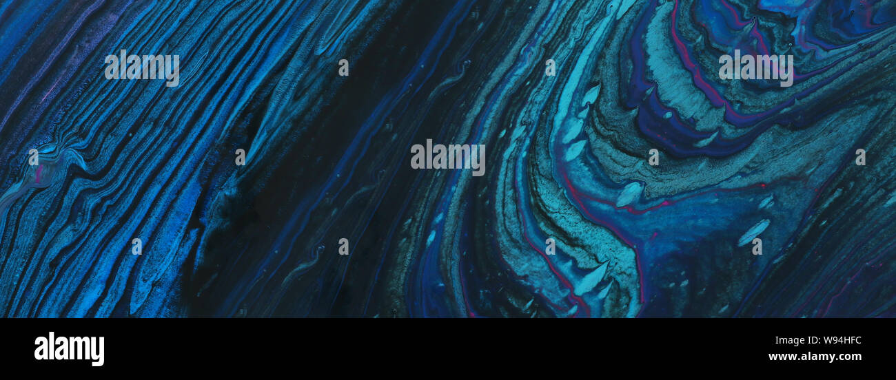 abstract marbleized effect background. Blue, mint and black creative ...