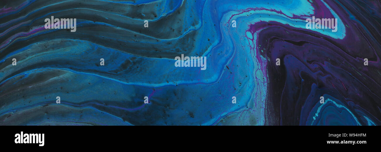 abstract marbleized effect background. Blue, mint and black creative ...