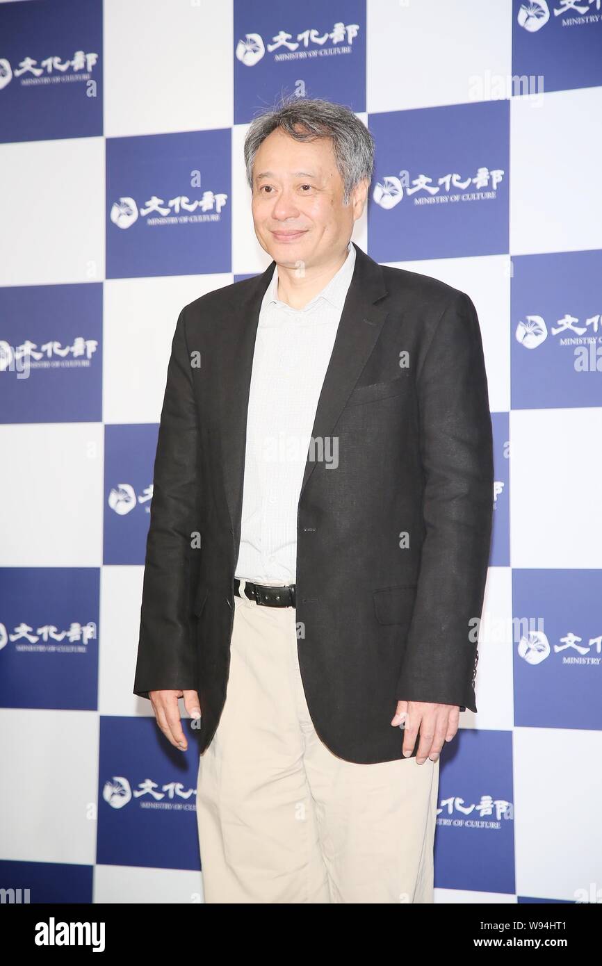 Taiwanese director Ang Lee poses during a press conference in Taipei ...