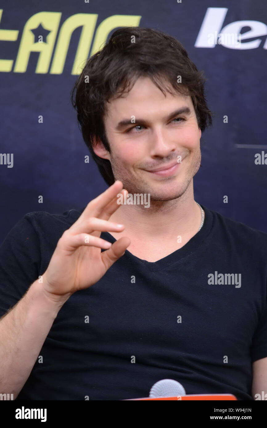 US actor Ian Somerhalder of the Vampire Diaries smiles during a fan ...