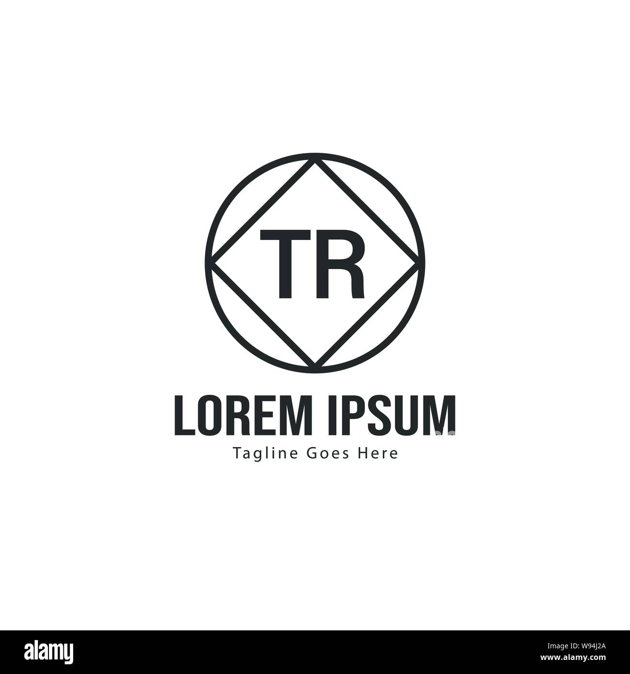 Initial TR logo template with modern frame. Minimalist TR letter logo ...