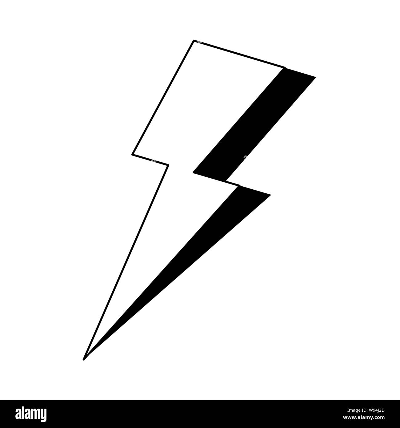 thunder energy electric power cartoon in black and white Stock Vector ...