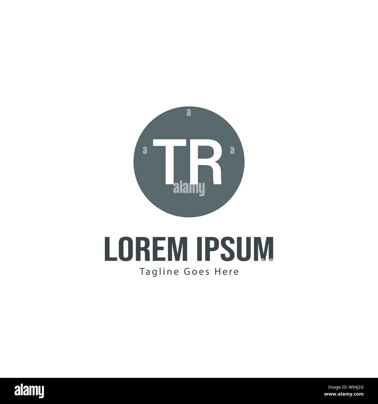 Initial TR logo template with modern frame. Minimalist TR letter logo ...